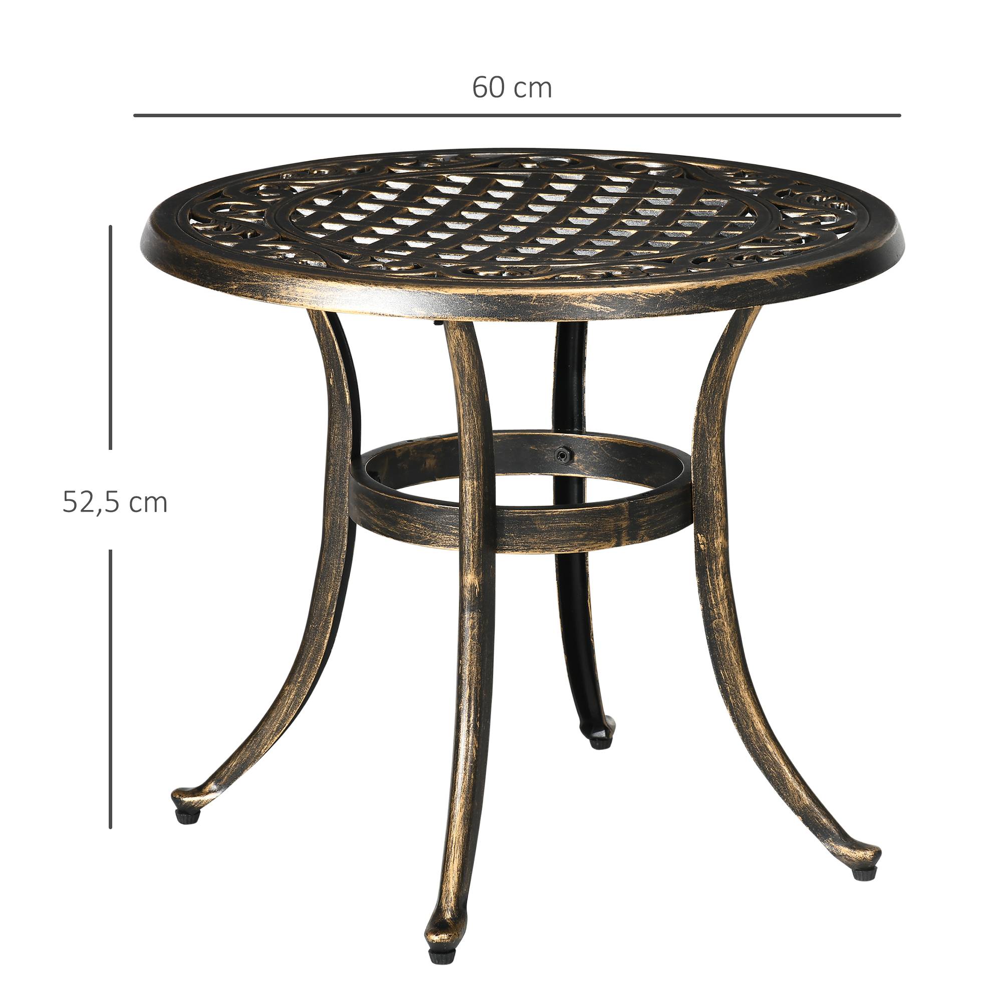 Table d'appoint extérieure aluminium moulé 60 x 60 x 52.5 cm - PANGIVO ...