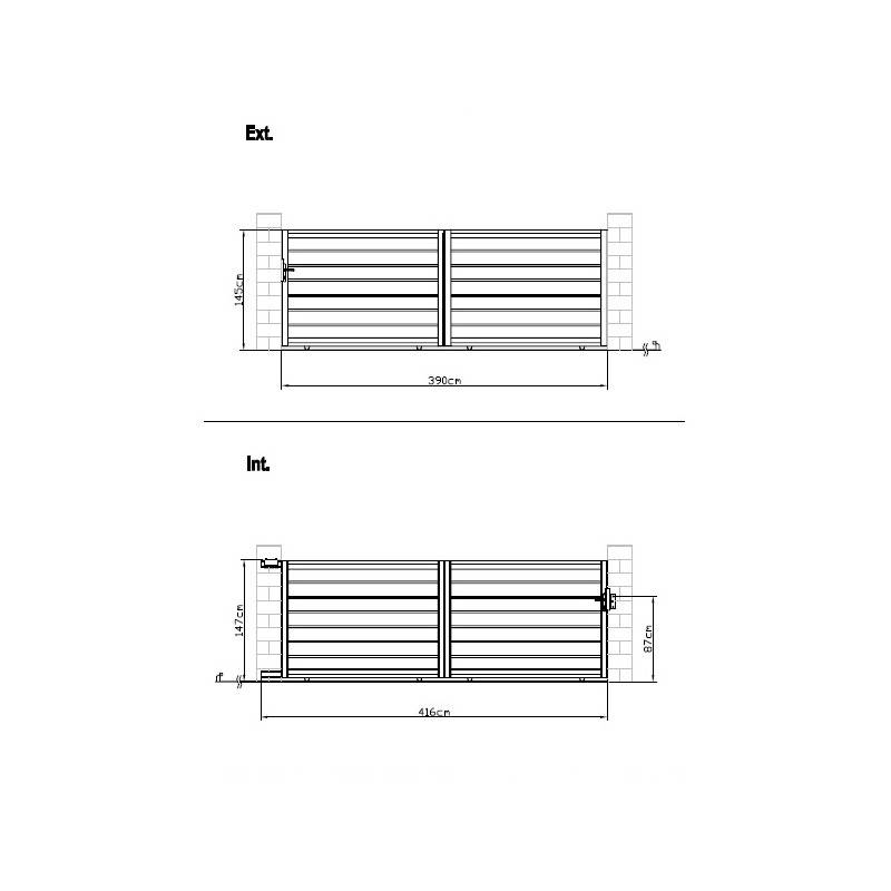 Portail coulissant aluminium ajouré anthracite 392x140 cm X-Metal ...