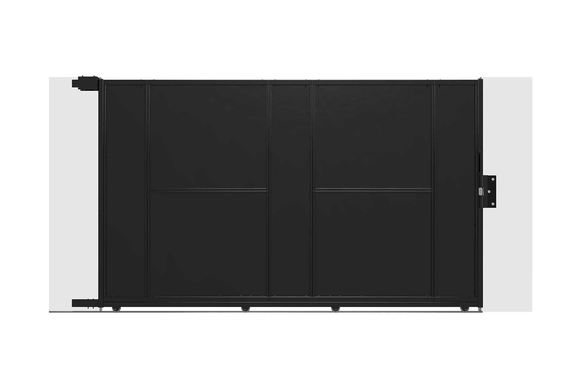 Casanoov Portail coulissant acier 3 m NALI H.180 cm noir + Portillon H ...