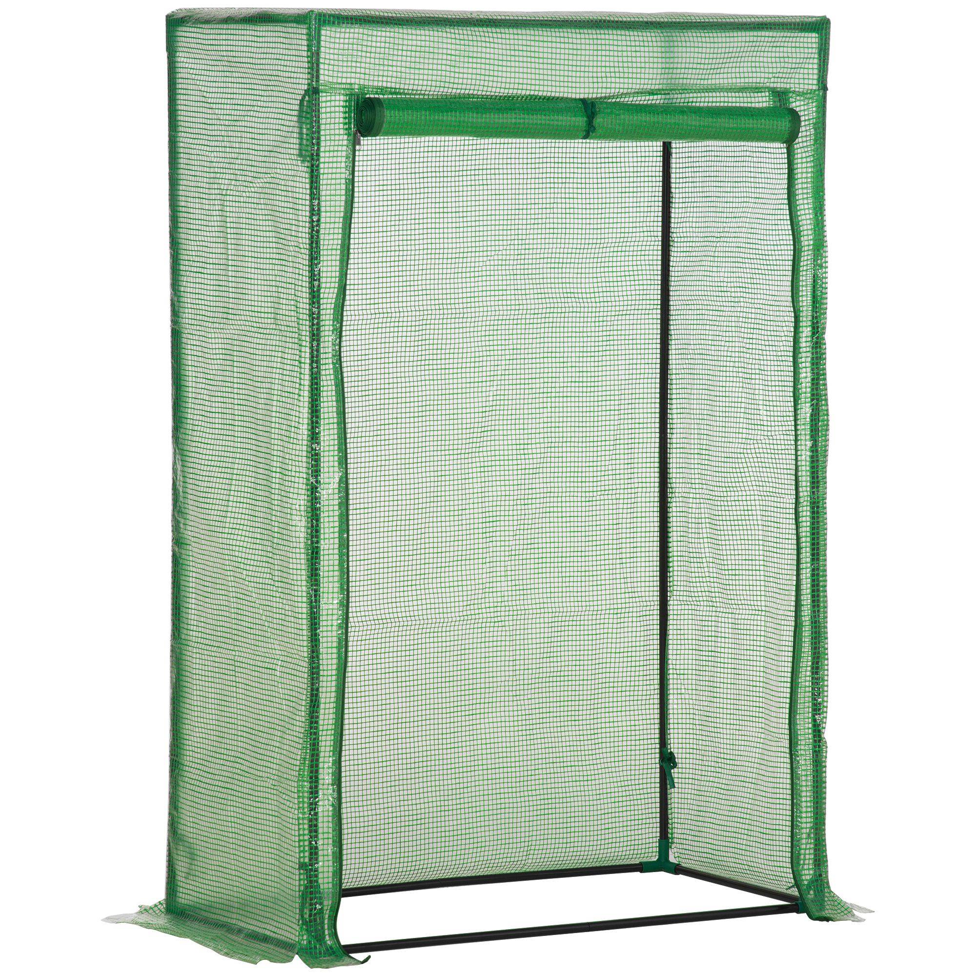 Serre de jardin en acier et polyéthylène vert 100 x 50 x 150 cm ...