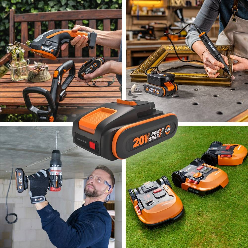 Chargeur et batterie WORX, 20 V, 5 Ah Wa3260.j lithium-ion - Gamm vert