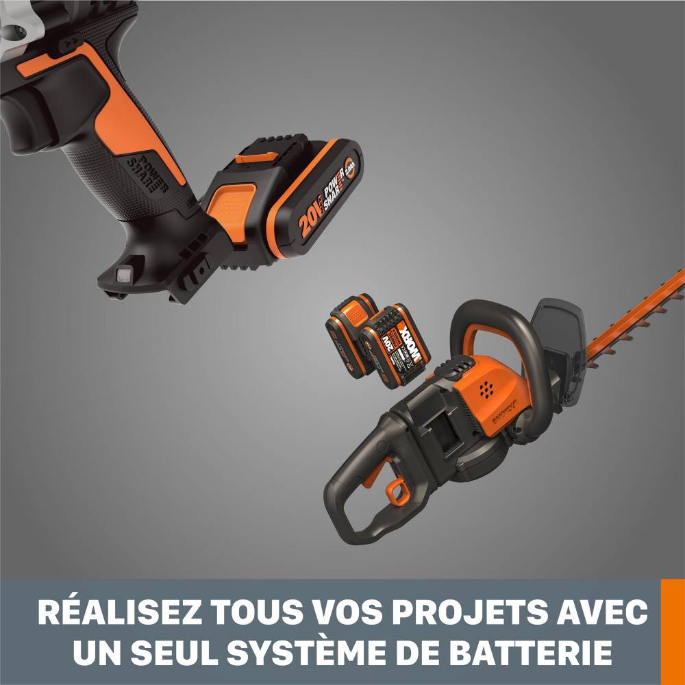 Chargeur et batterie WORX, 20 V, 5 Ah Wa3260.j lithium-ion - Gamm vert