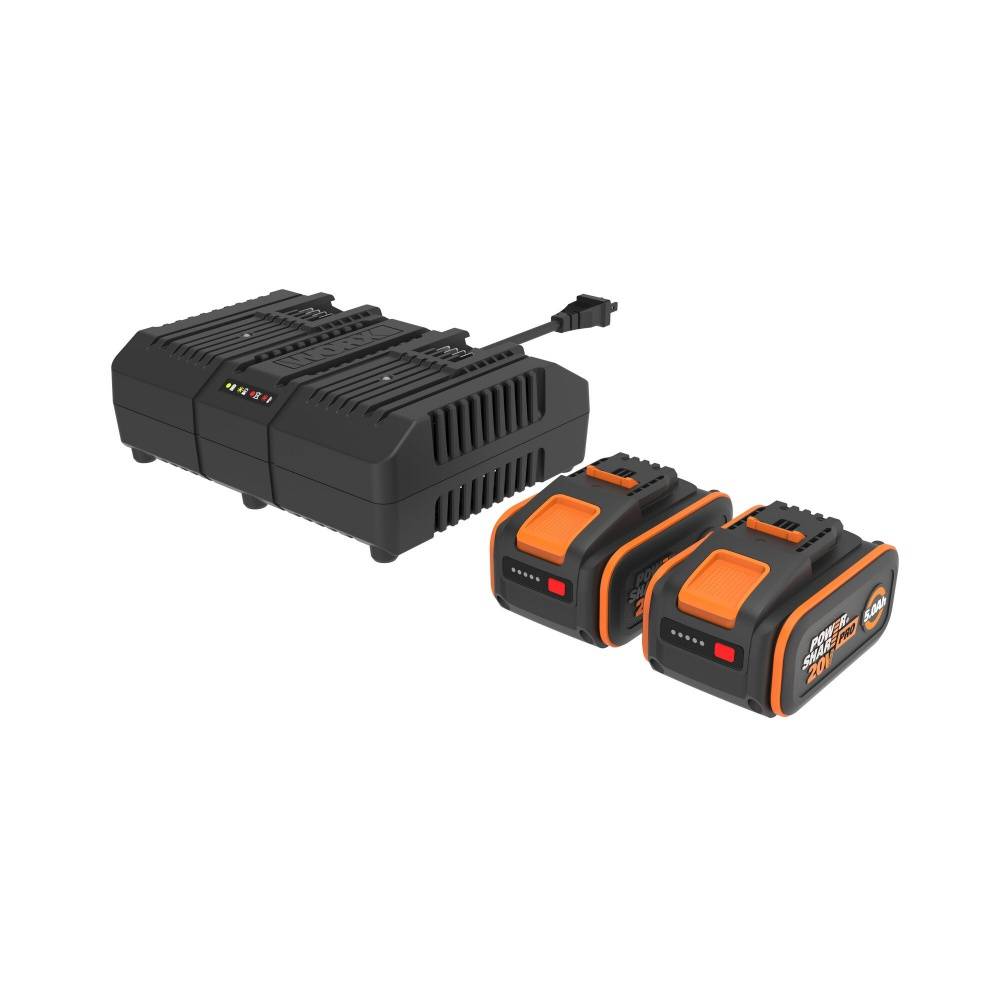 Chargeur et batterie WORX, 20 V, 5 Ah Wa3260.j lithium-ion - Gamm vert