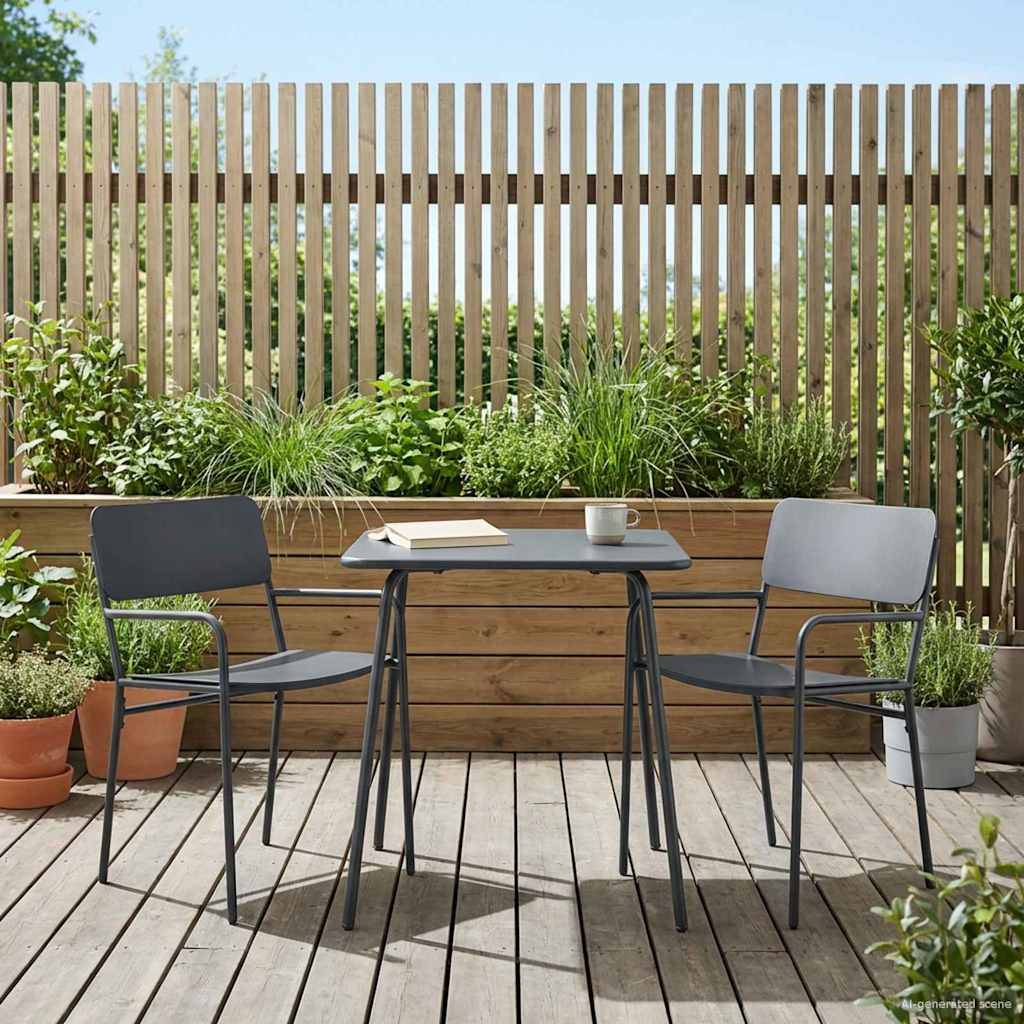 Chaises de jardin acier anthracite 51 x 55 x 81 cm - PANGIVO - Gamm vert