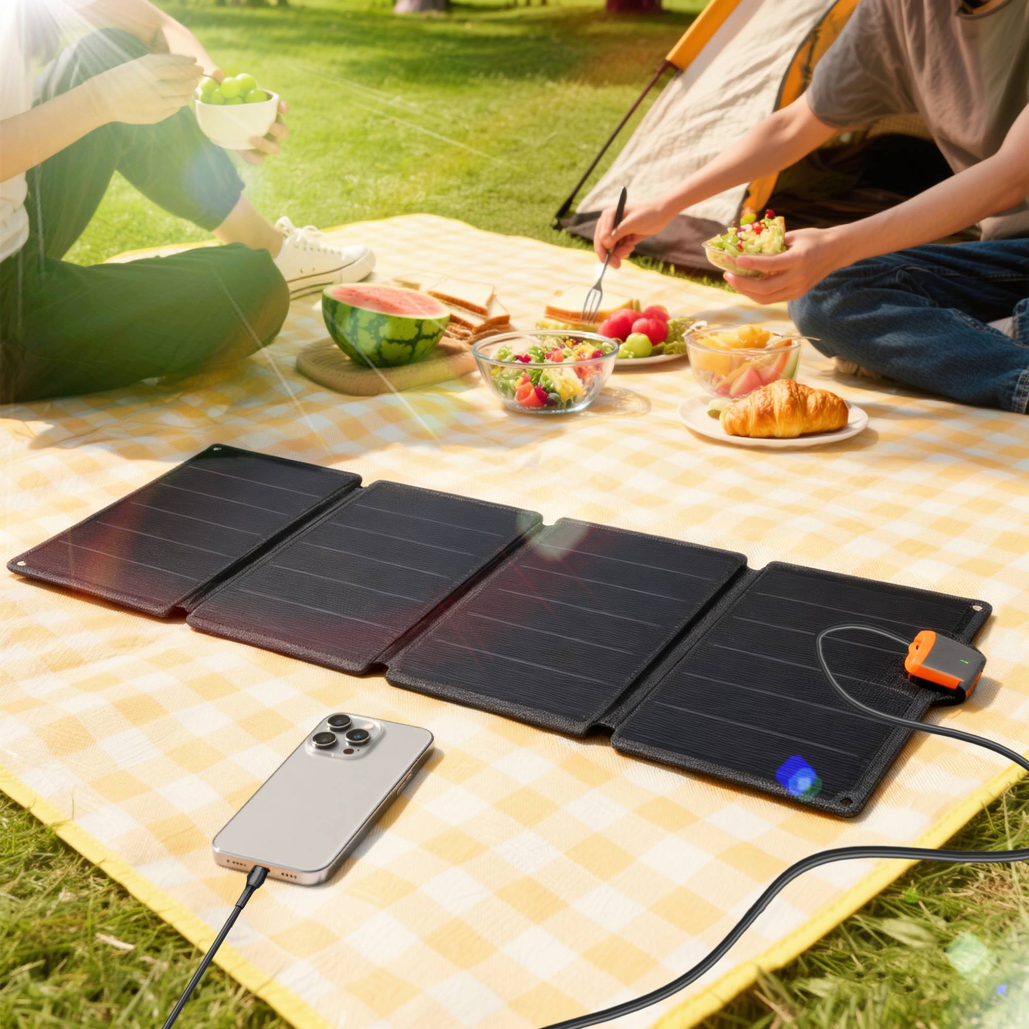 Chargeur solaire portable ETFE gris 89.8 x 27.9 x 1 cm - PANGIVO - Gamm ...