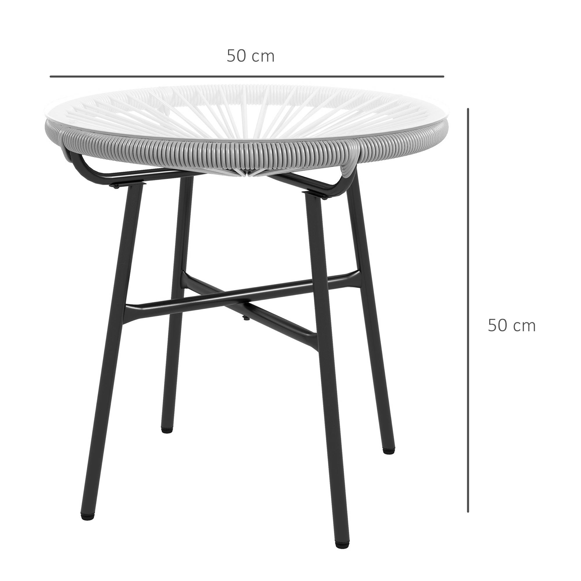 Table d'appoint extérieure résine tressée gris 50 x 50 x 50 cm ...