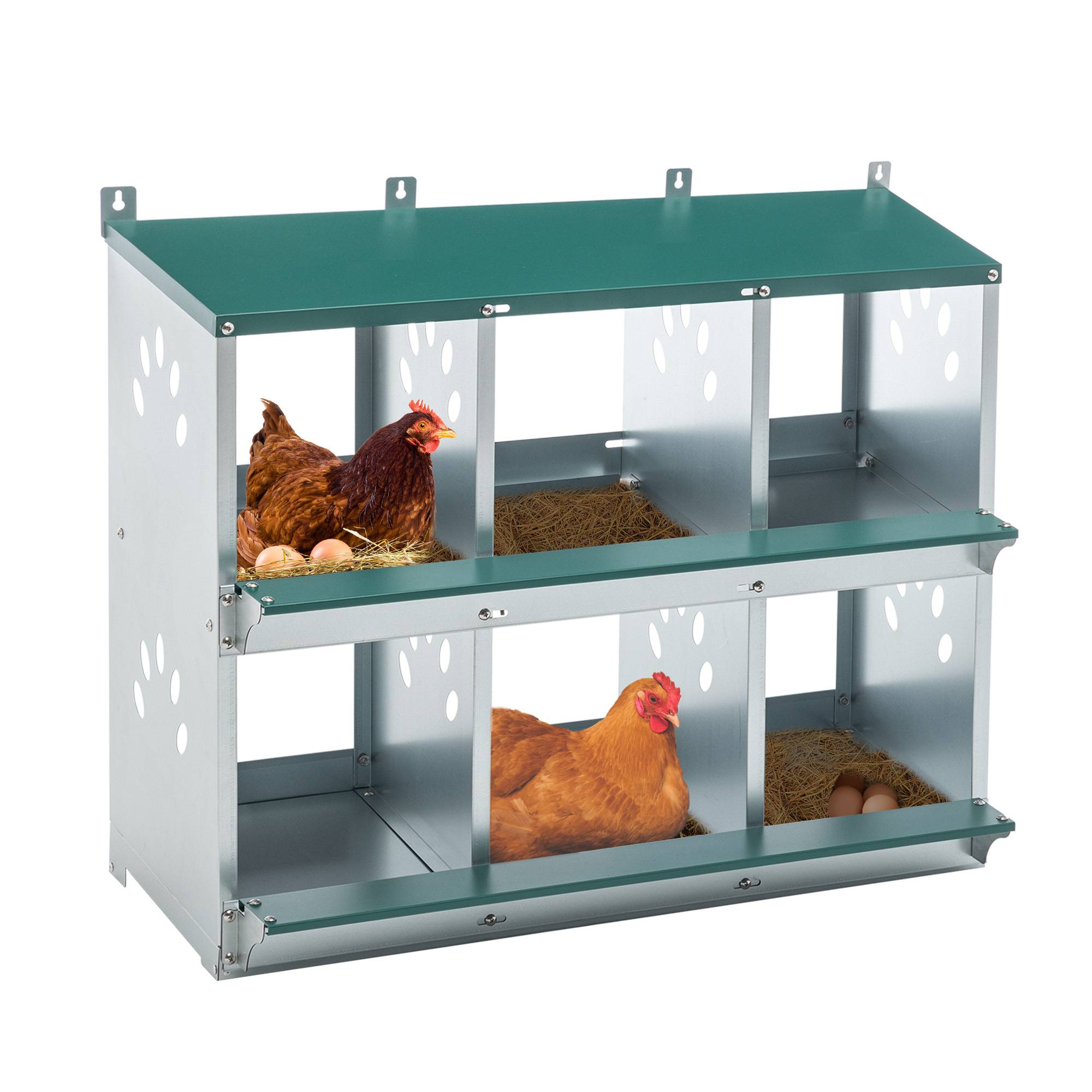 Pondoir poule 6 compartiments acier pour poulailler ramassage facile ...