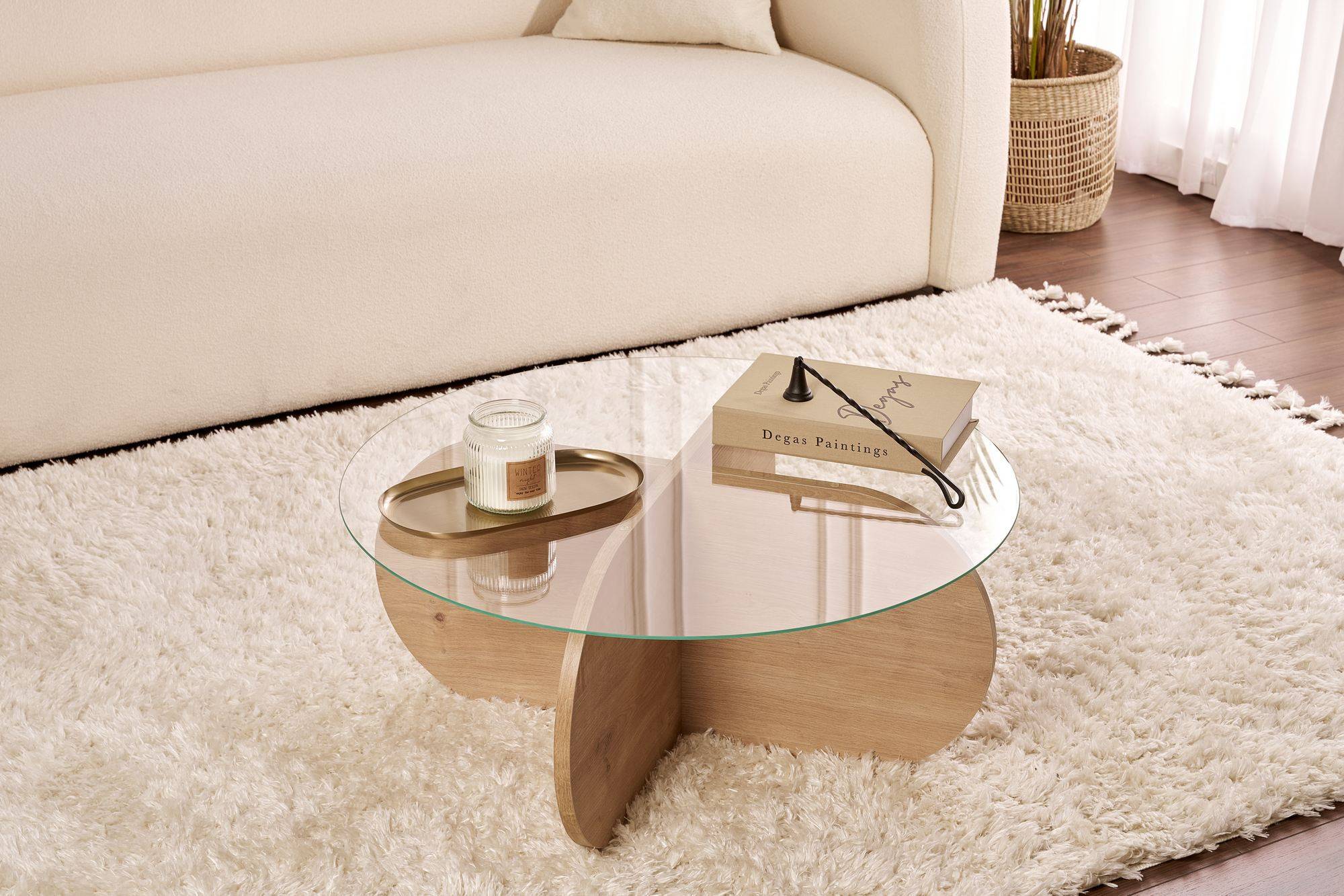 Table Basse En Bois "aeris" - 75 X 75 X 35 Cm - Chêne Saphirtransparent ...