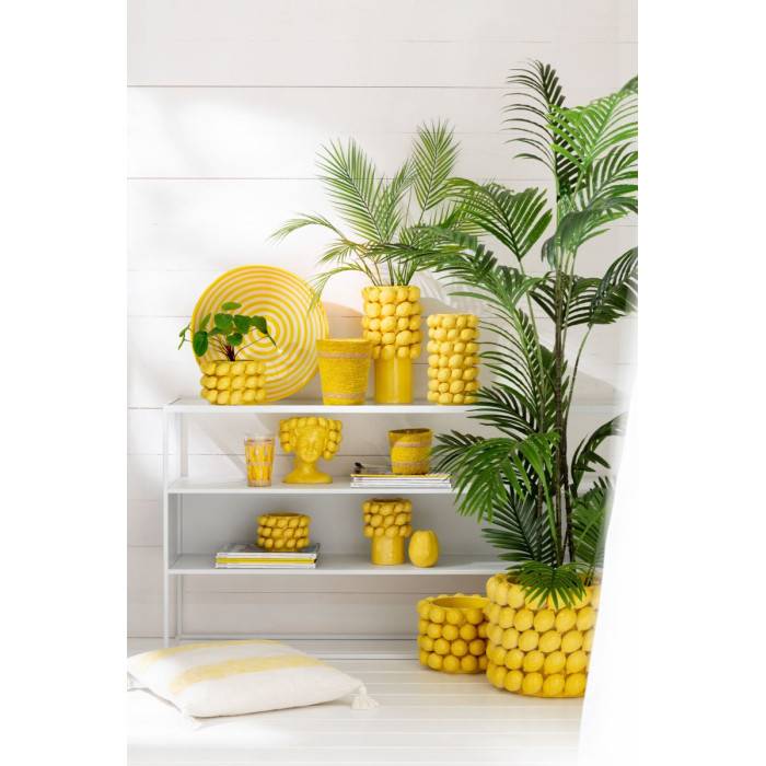 Vase Déco en Céramique "Citron" 34cm Jaune - Gamm vert
