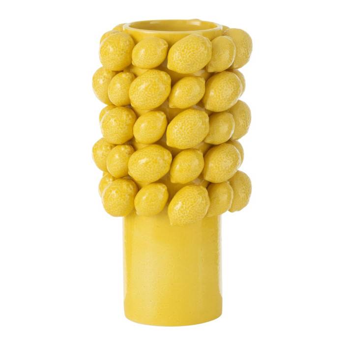 Vase Déco en Céramique "Citron" 34cm Jaune - Gamm vert