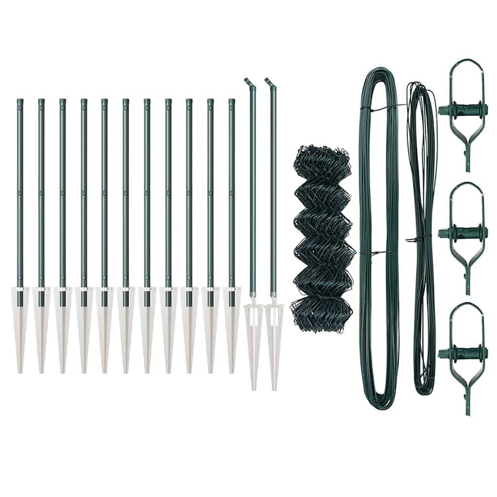 Poteau de clôture acier PVC vert 2500 x 3,2 x 60 cm, Poids :33.9kg ...