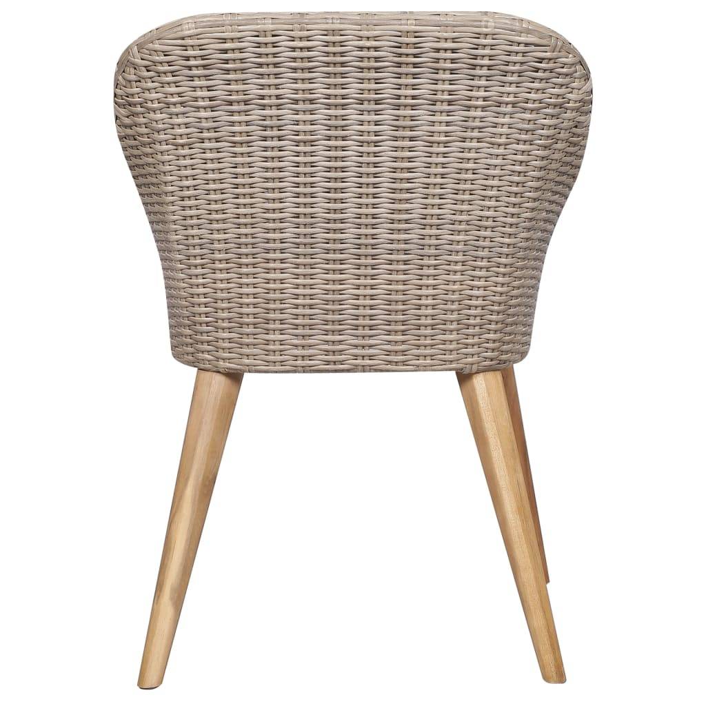 Ensemble Repas Jardin 4 Personnes Bois et Résine Accoudoirs Bois Marron ...