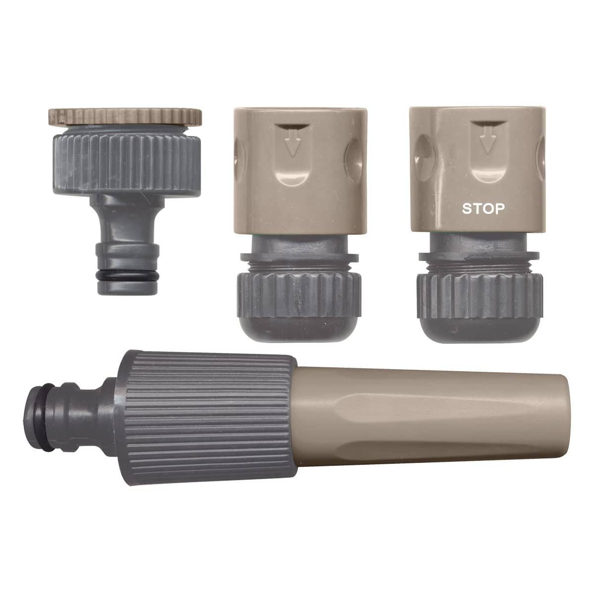 Set de Base d'arrosage Jardibric 15 mm avec Lance et 2 raccords + 1 nez ...