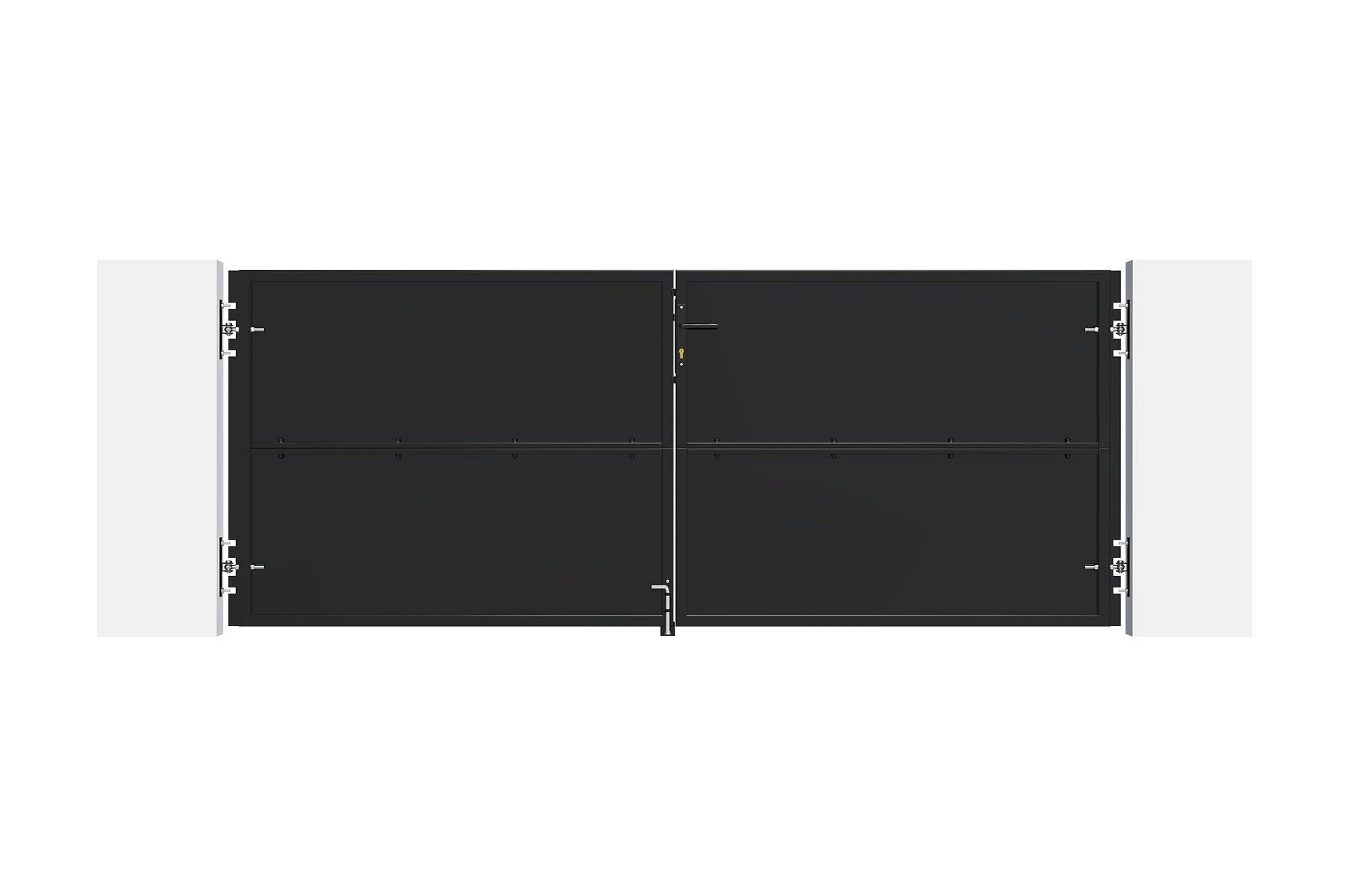 Casanoov Portail battant acier noir mat 3 m NALI H.120 cm + moteur ...