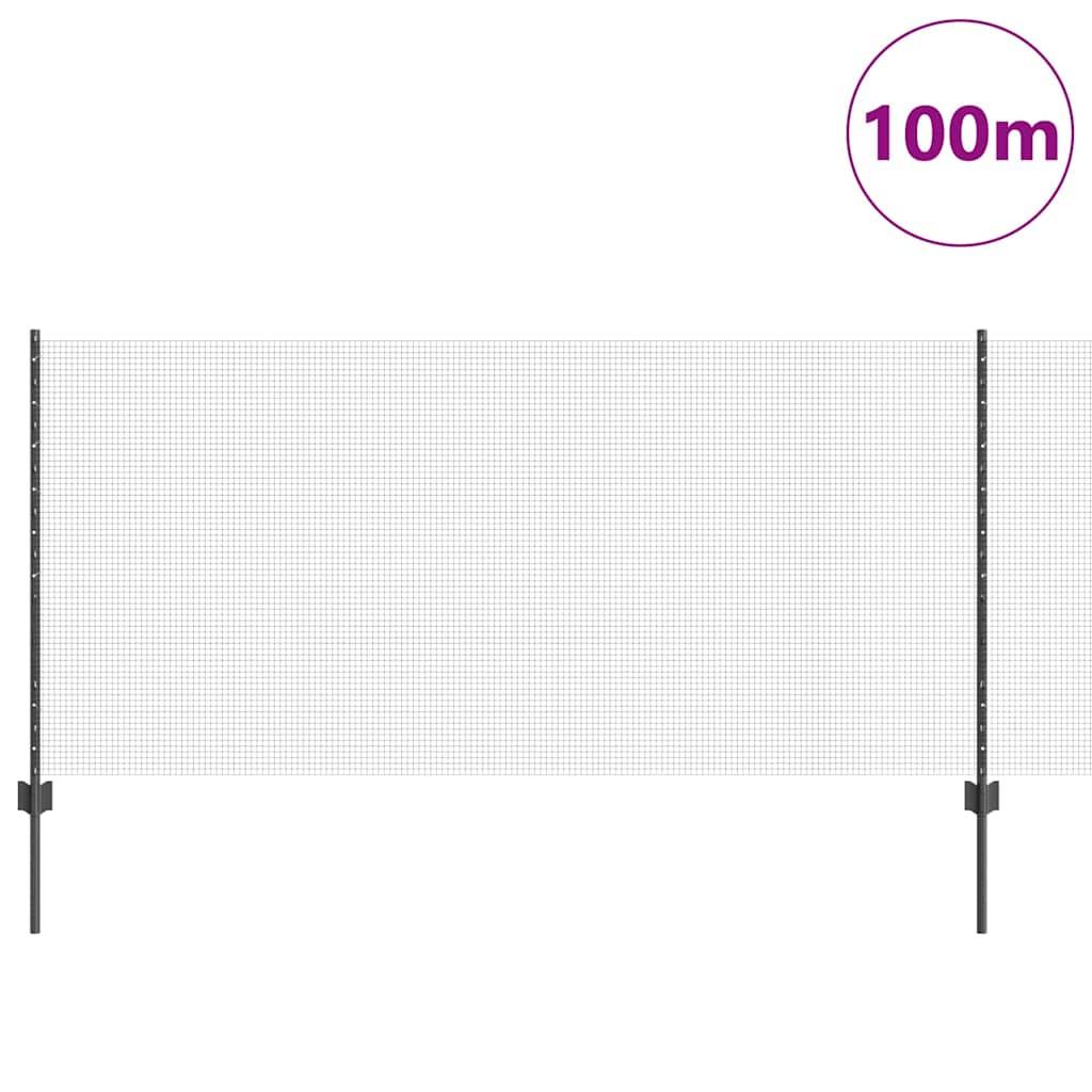 Clôture avec poteau Acier et PVC Gris 100 x 10000 x 2,7 cm, Poids :72 ...
