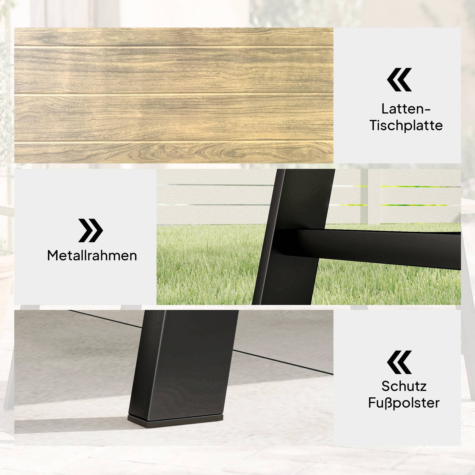 Table basse rectangulaire en métal plateau imitation bois pour ...