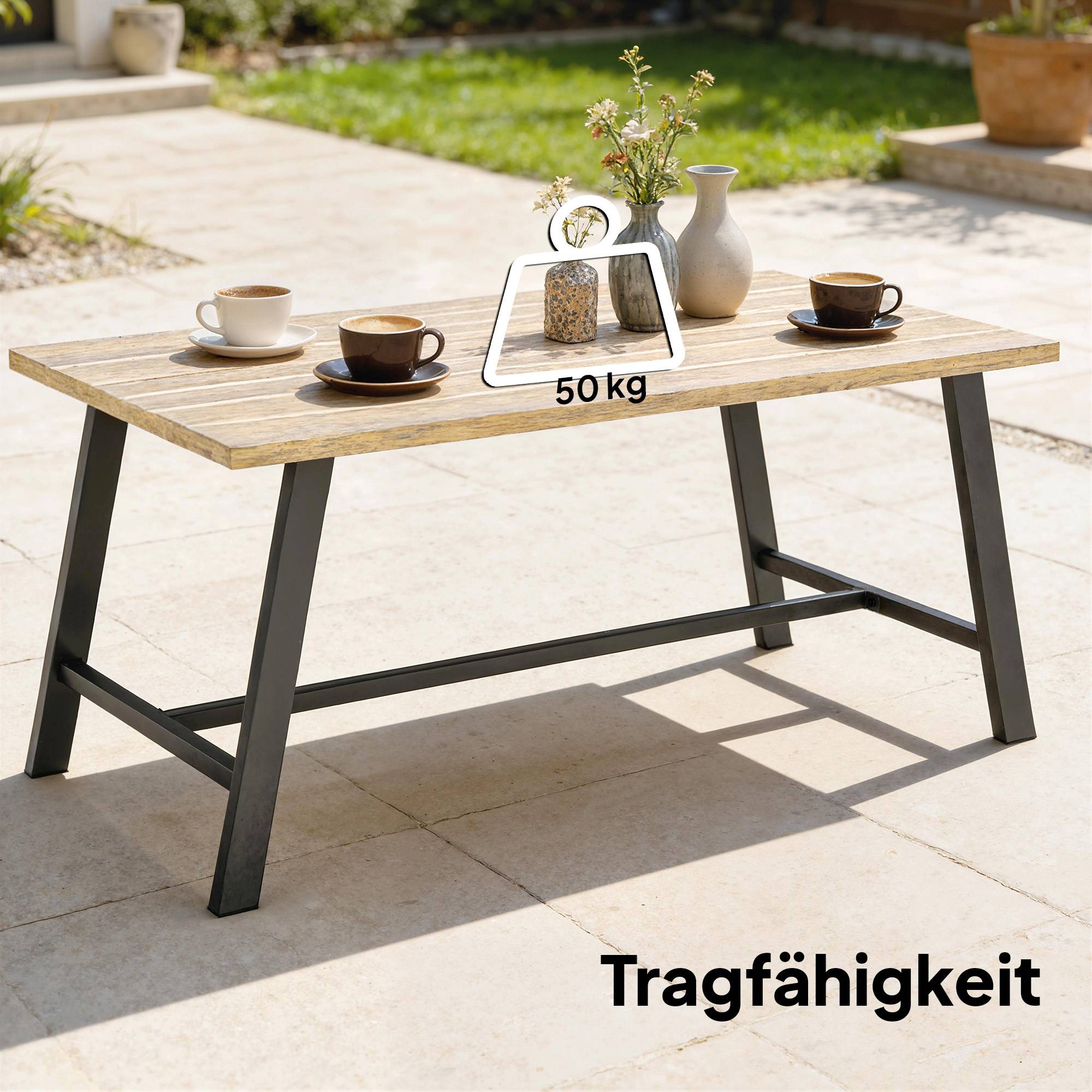 Table basse rectangulaire en métal plateau imitation bois pour ...