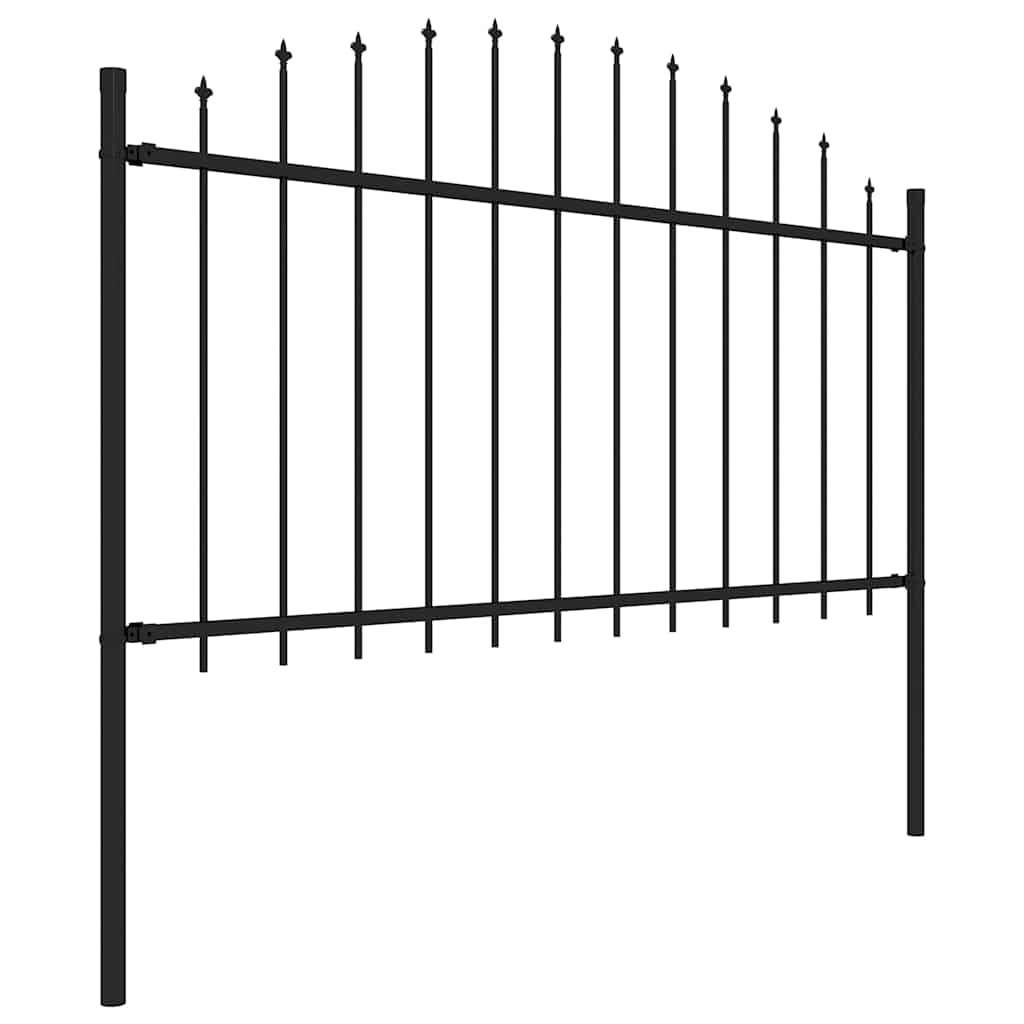 Clôture de jardin acier noir avec dessus en forme de lance 1070 x 150 ...