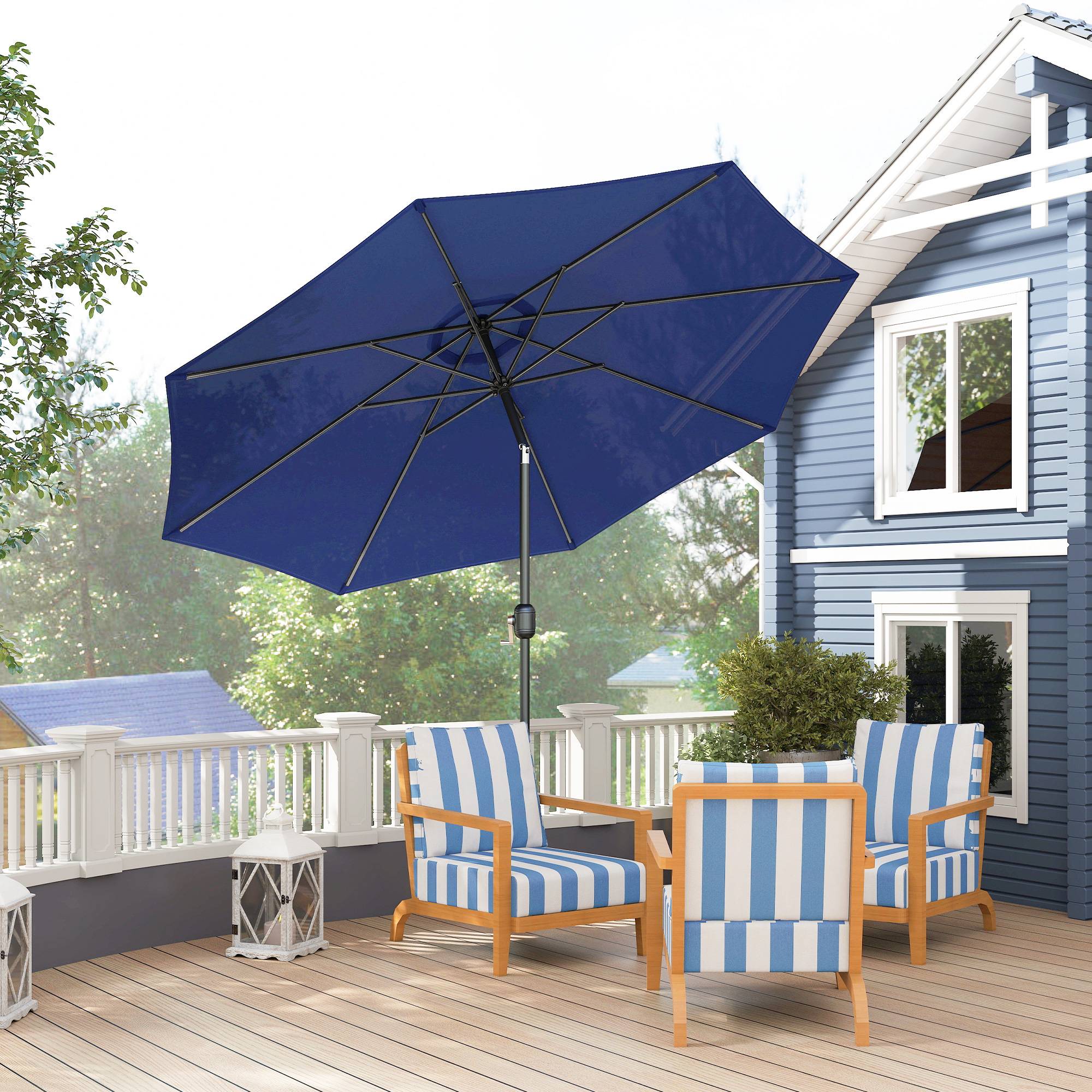 Parasol de jardin Métal Bleu 295x295x250 cm - Gamm vert