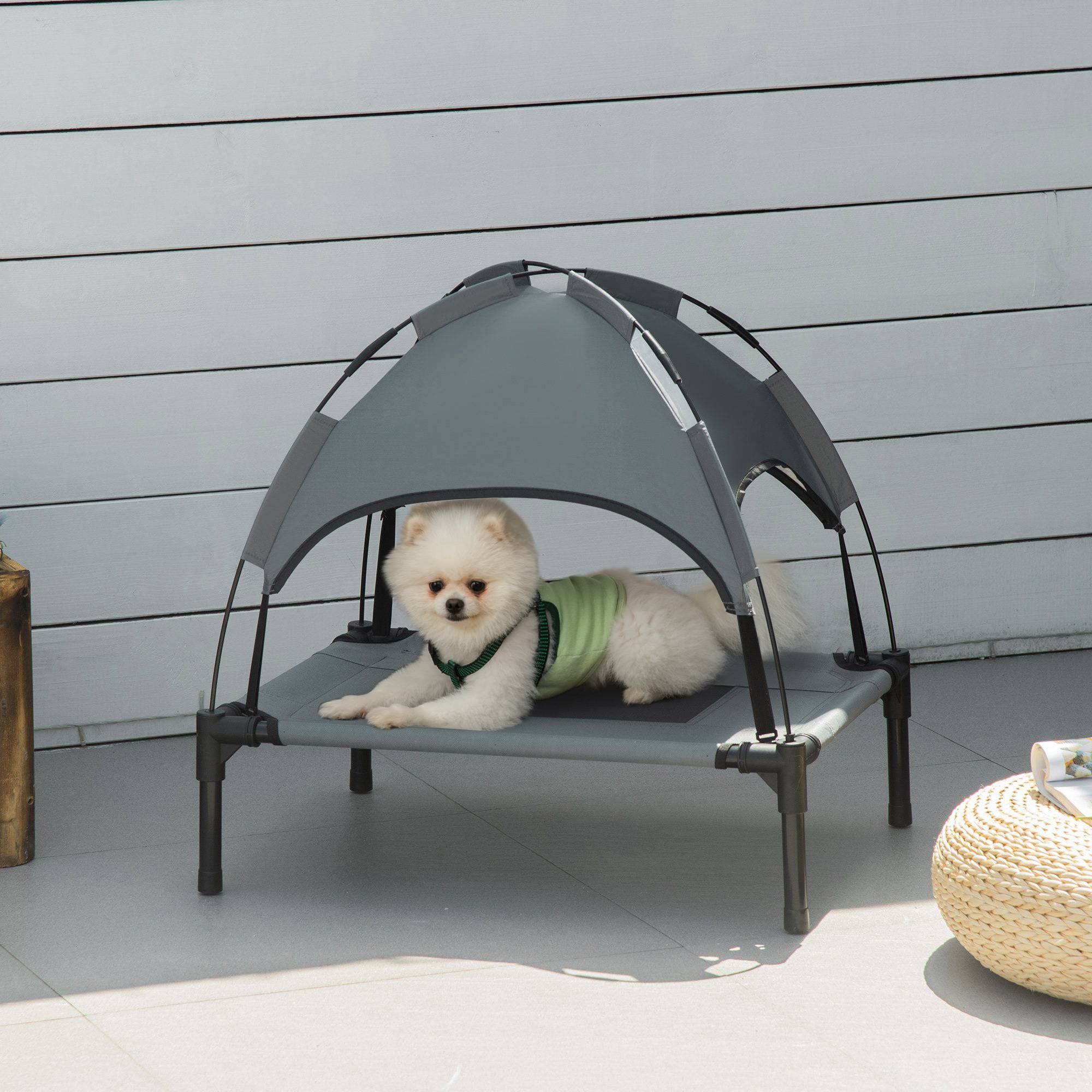 Lit de camp surélevé Métal pour chien et chat Couchage extérieur avec ...