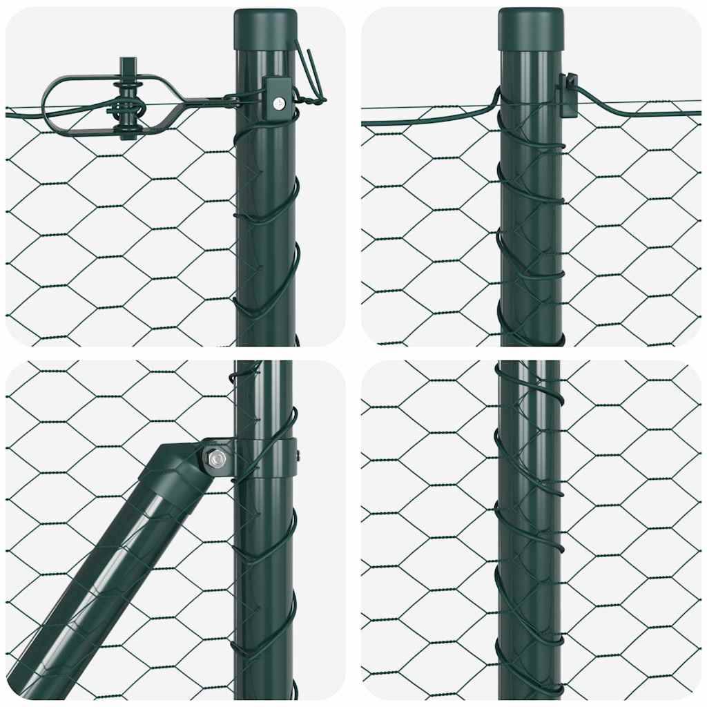 Poteau de clôture acier PVC vert 1000 x 3.2 x 40 cm, Poids :7.95kg ...
