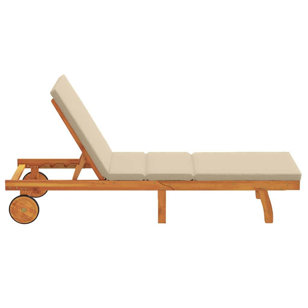 Transat bois d'acacia massif marrons 199 x 63 x 85 cm, Poids :22kg ...