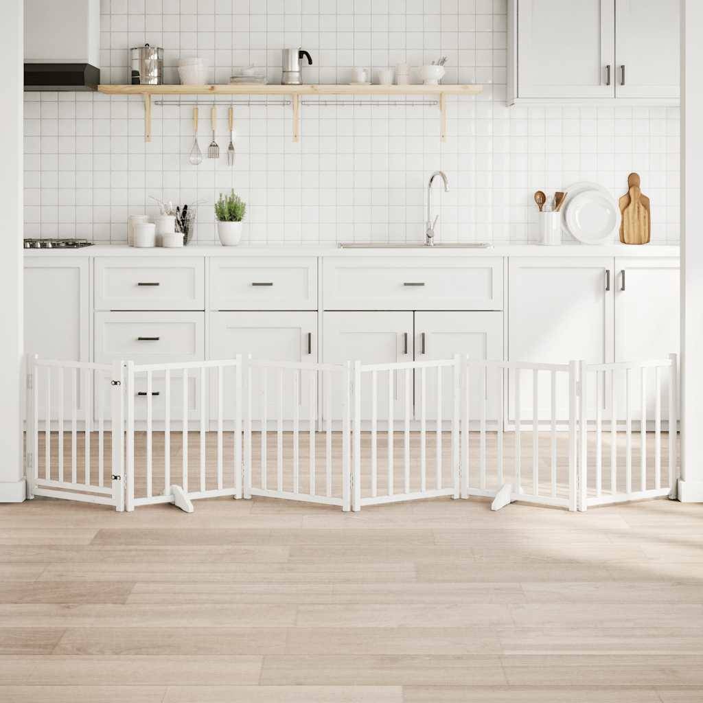 Barrière de Sécurité pour Chien 3m Modulable en Bois Blanc, Parc ...