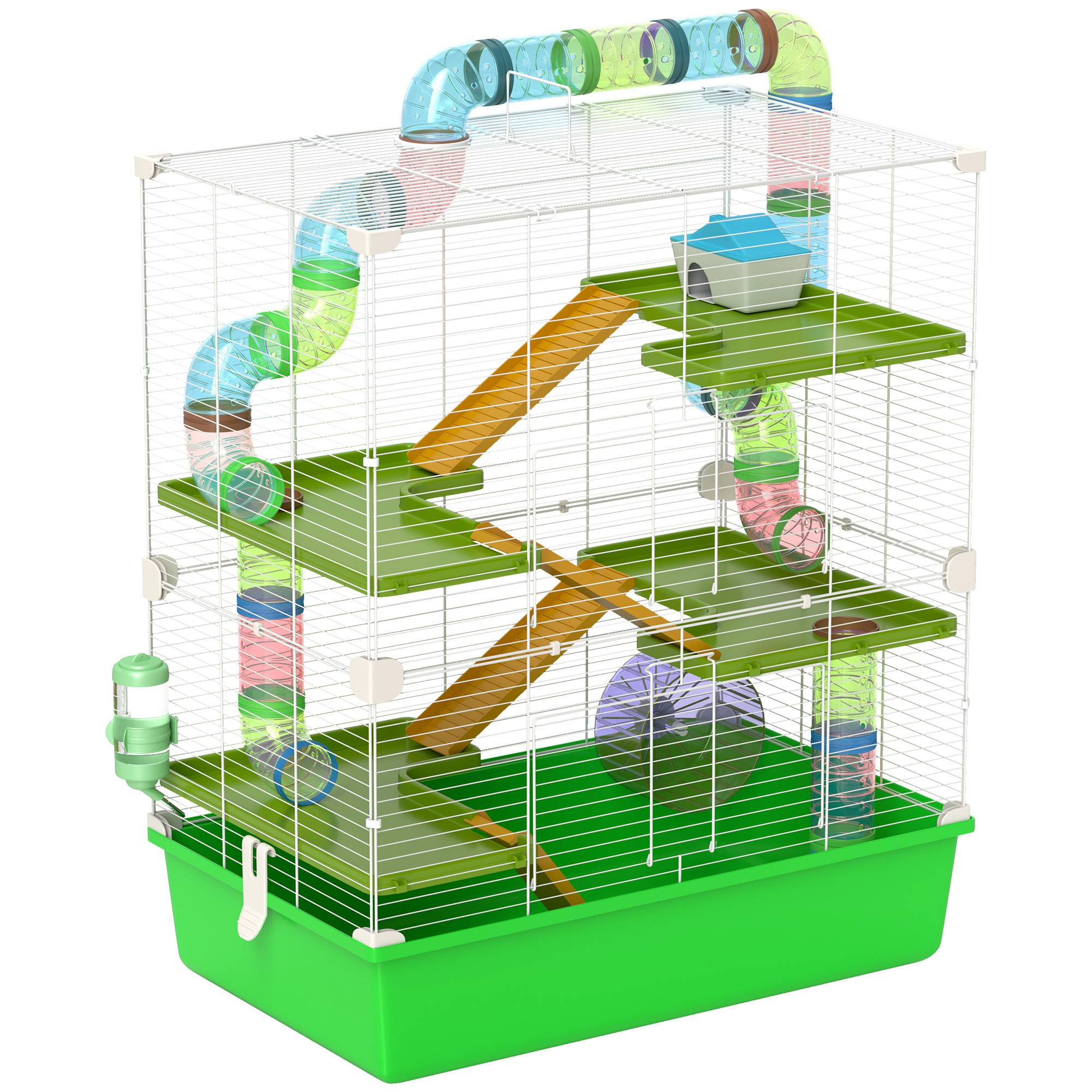Cage pour rongeur acier et plastique multicolore 59 x 36 x 69 cm ...