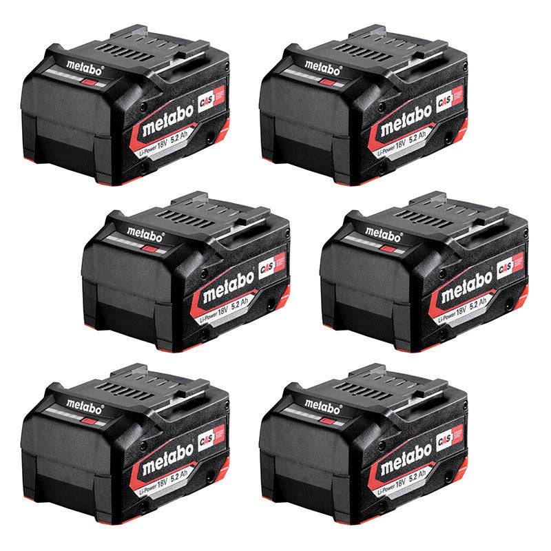 6 Batteries METABO 625152000 Li-Power 18V 5,2 Ah Metabo - Gamm vert
