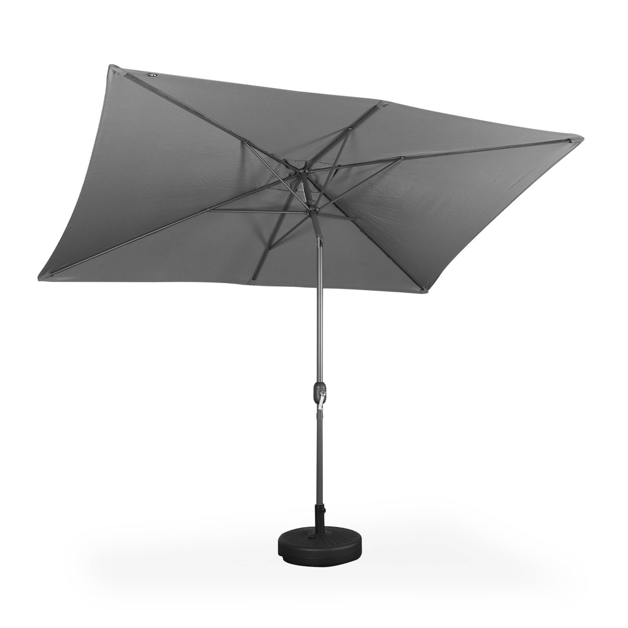 Parasol droit rectangulaire 2x3m - Touquet gris - mât central en ...