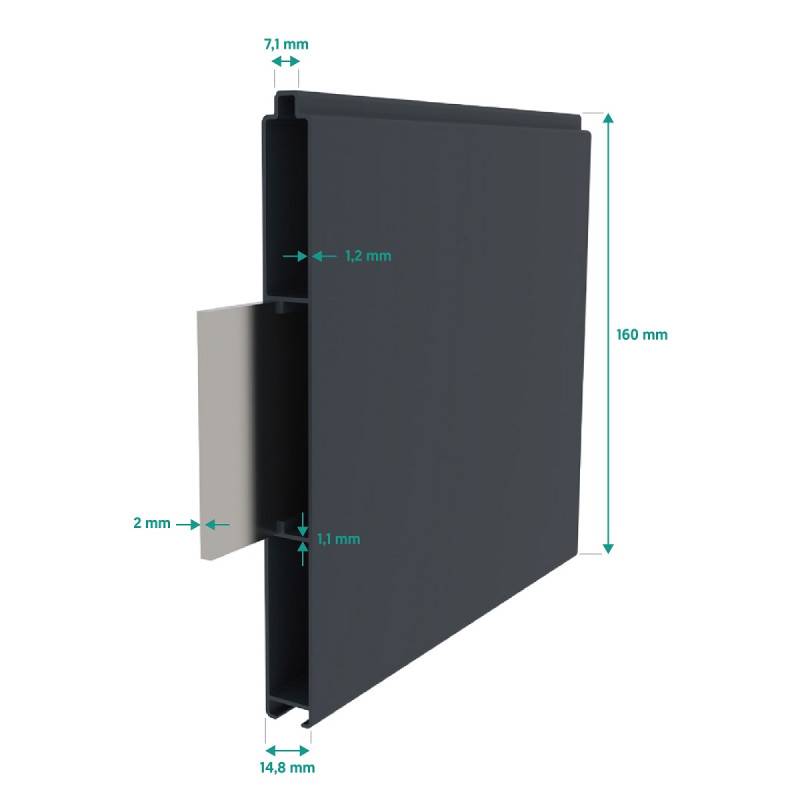 Portail coulissant aluminium anthracite 392x142 cm avec accessoires X ...