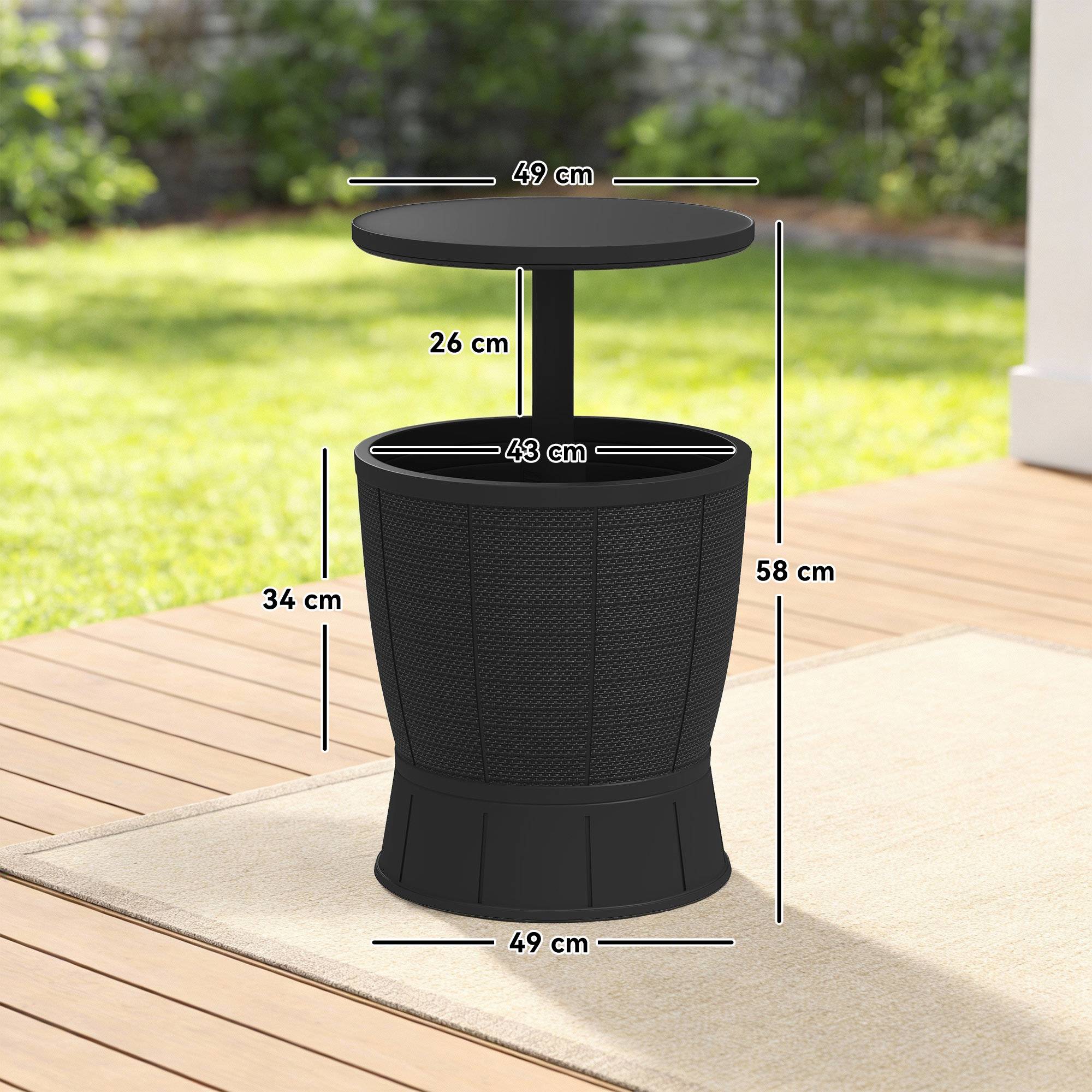 Table glacière réglable 3 en 1 polypropylène extérieur bar cocktail ...