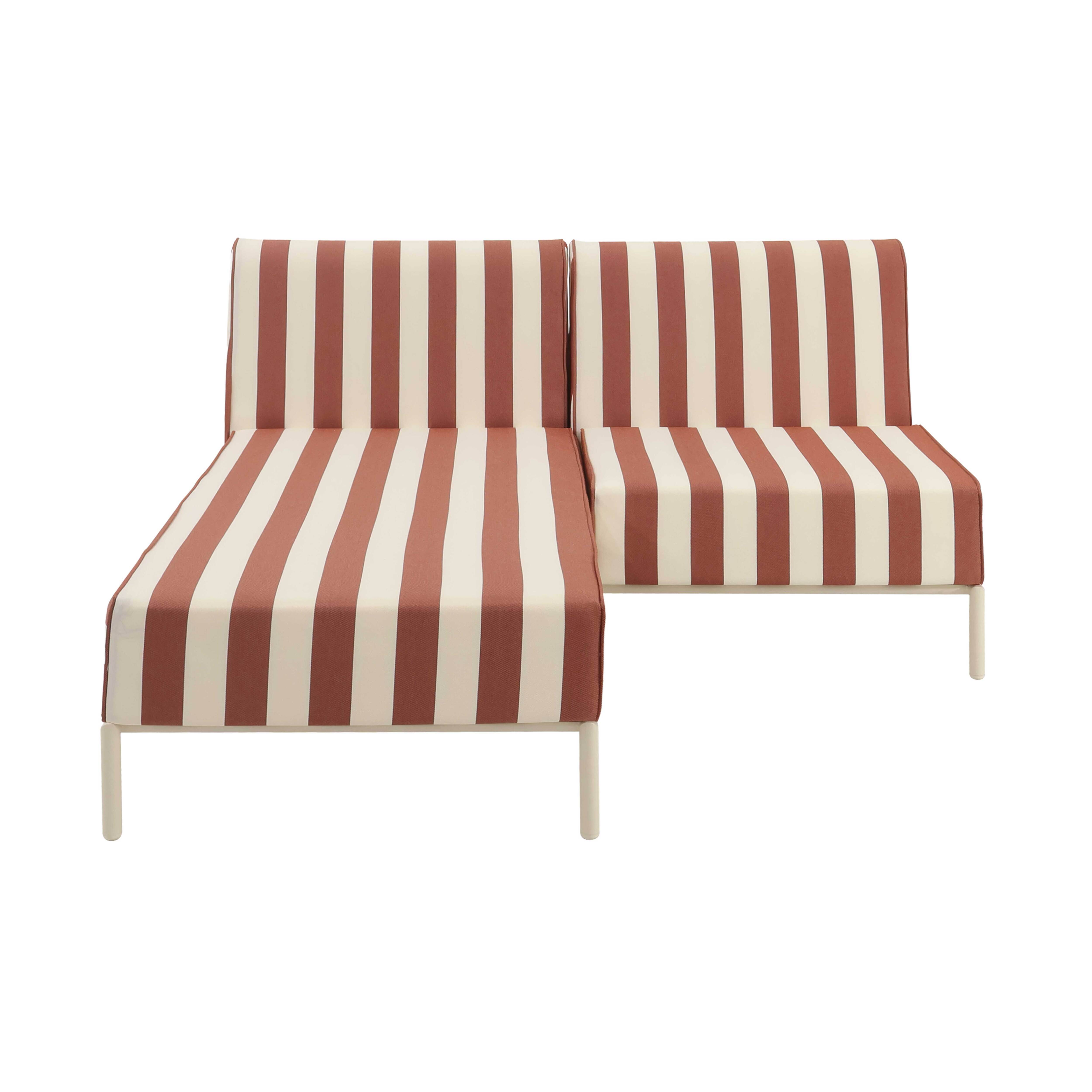 Salon de jardin bas modulable rayé 2 places terracotta Patio - Oviala ...
