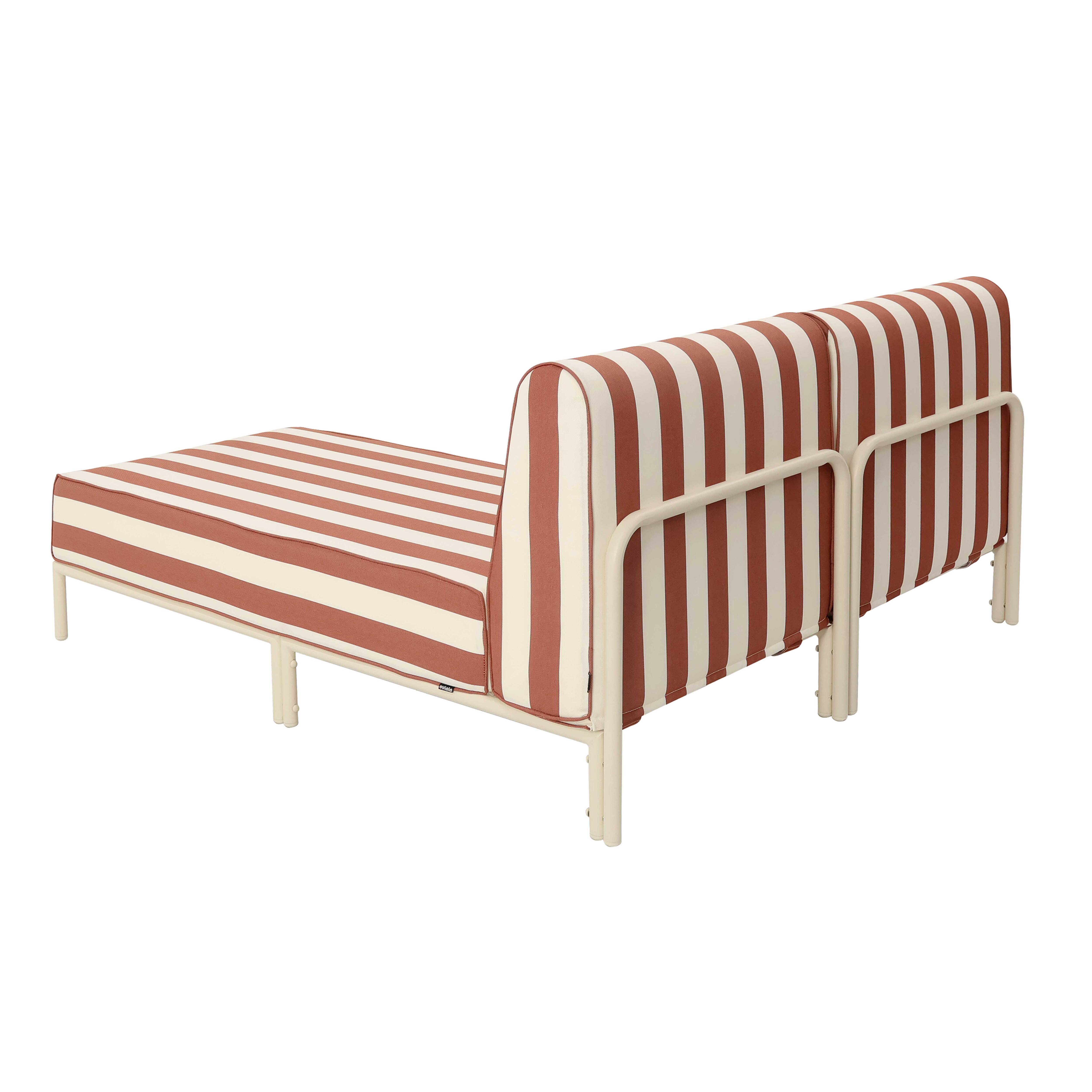 Salon de jardin bas modulable rayé 2 places terracotta Patio - Oviala ...