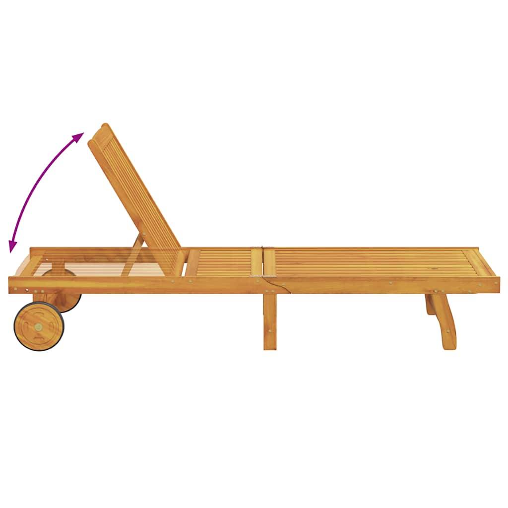 Chaises longues bois d'acacia solide 199 x 59 x 85 cm - PANGIVO - Gamm vert