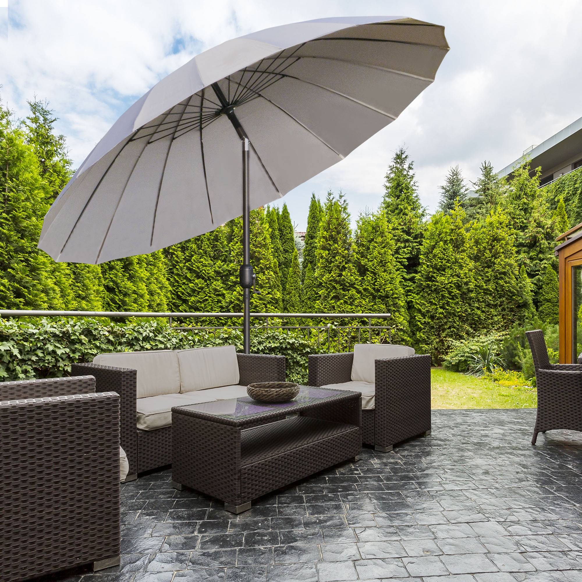Parasol de jardin Métal Gris clair 250x250x240 cm - Gamm vert