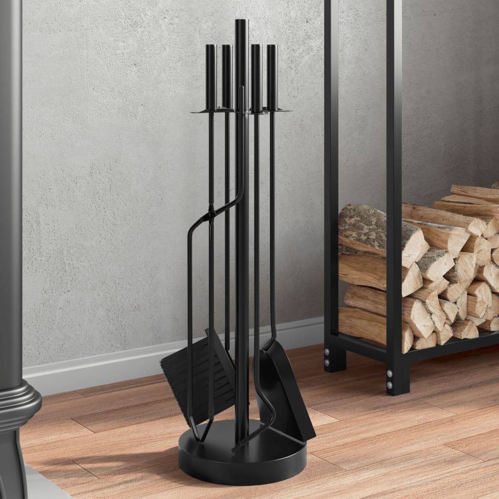 Set Serviteur de Cheminée Acier Rond 5 Pièces pour Entretien Poêle 66 ...