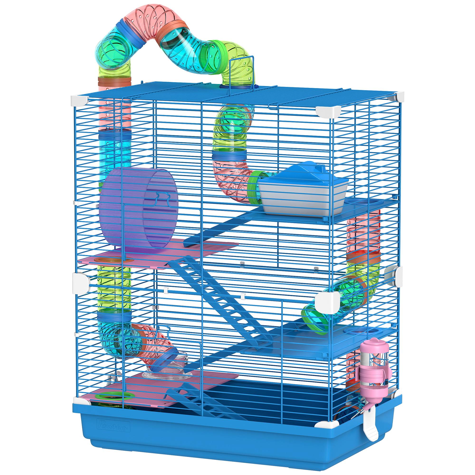 Cage pour hamster métal et plastique bleu 46 x 30 x 58 cm - PANGIVO ...