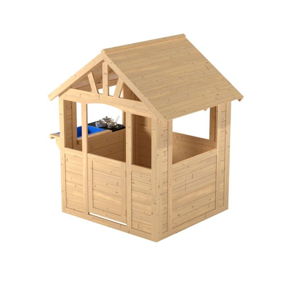 Maisonnette cabane enfant en bois FSC® avec cuisine extérieure CUBBY ...
