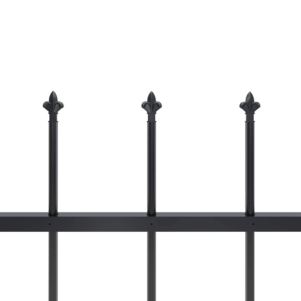 Clôture de jardin en acier noir avec dessus en lance 1426 x 150 cm ...