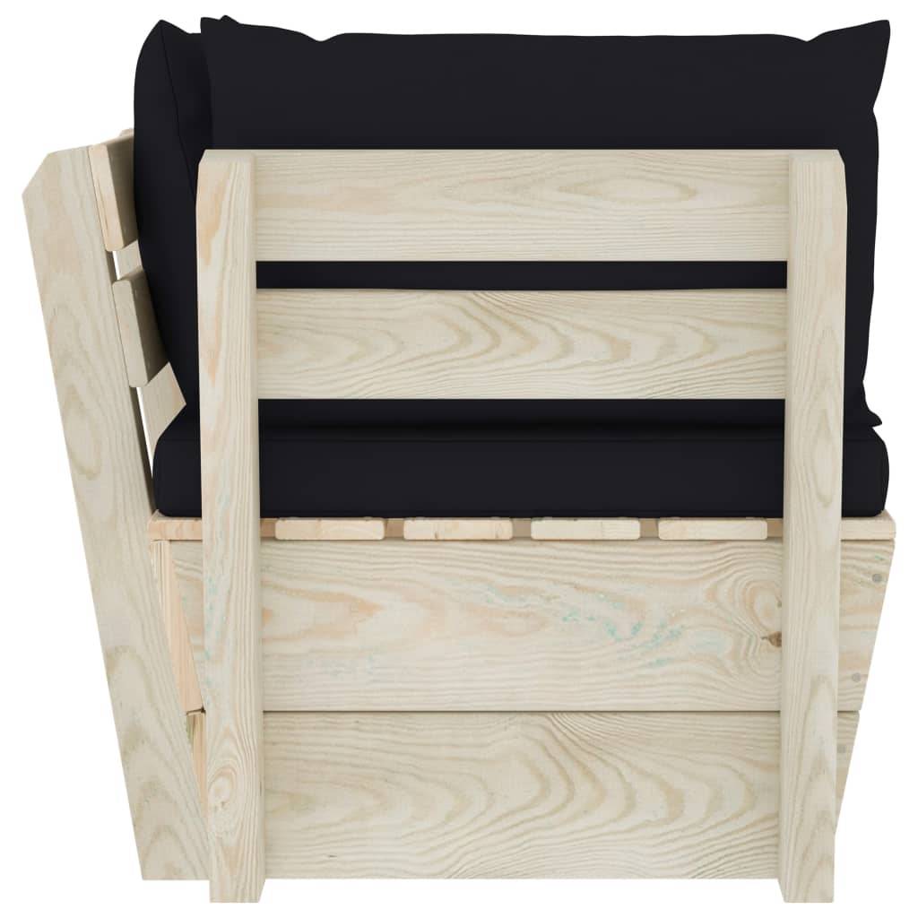 Module d'Angle Palette en Bois d'Épicéa Traité Robuste avec Coussins ...