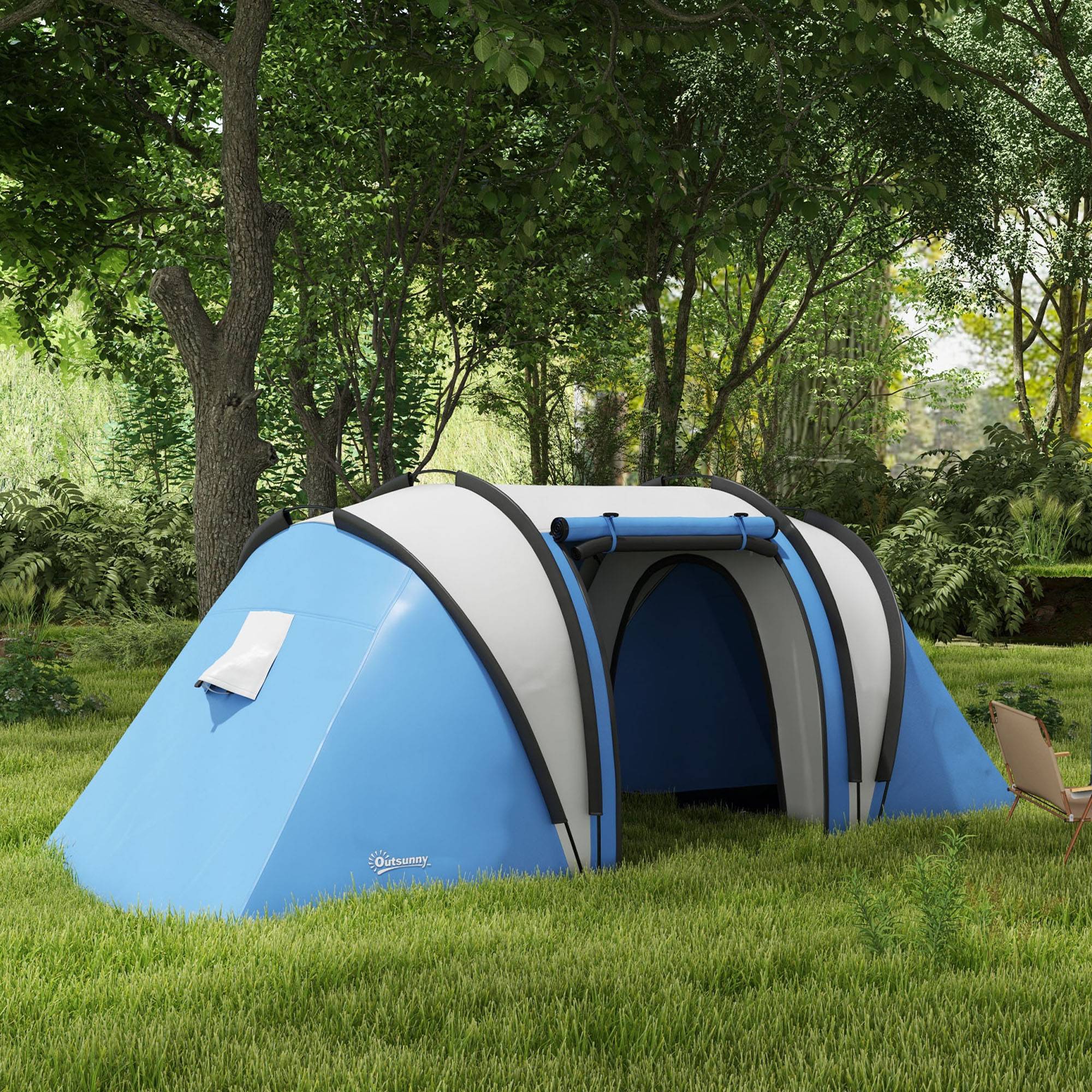 Tente de camping polyester gris 450 x 220 x 180 cm - PANGIVO - Gamm vert