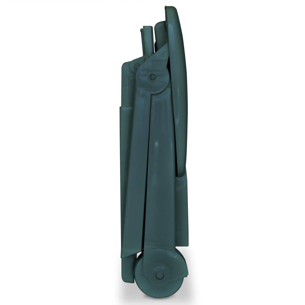 Chaise longue avec repose-pied Plastique Vert vidaXL 43587 - Gamm vert