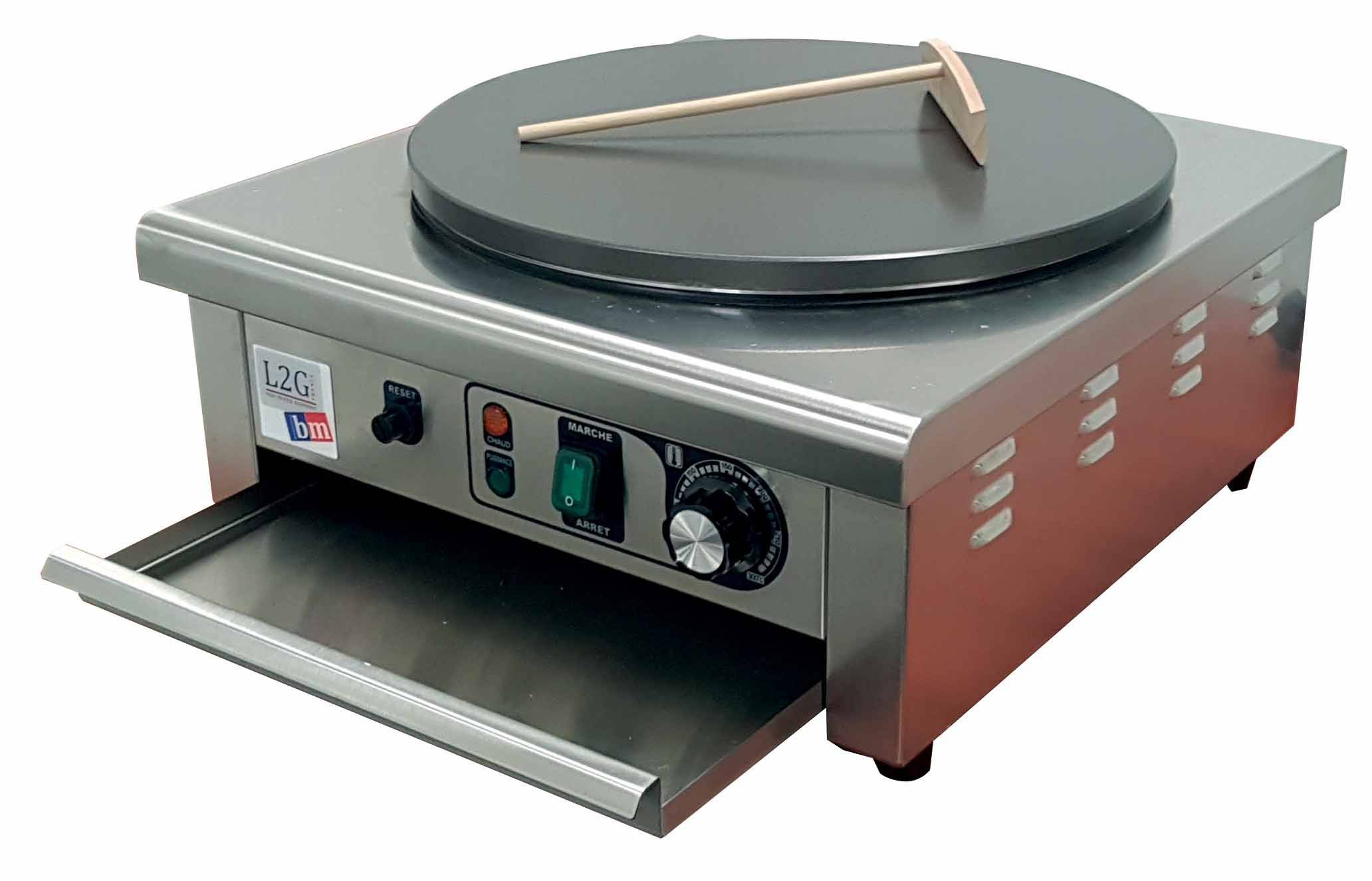 Crêpière Electrique 1 Plaque en Fonte Adhésive 400 mm - L2G - Gamm vert