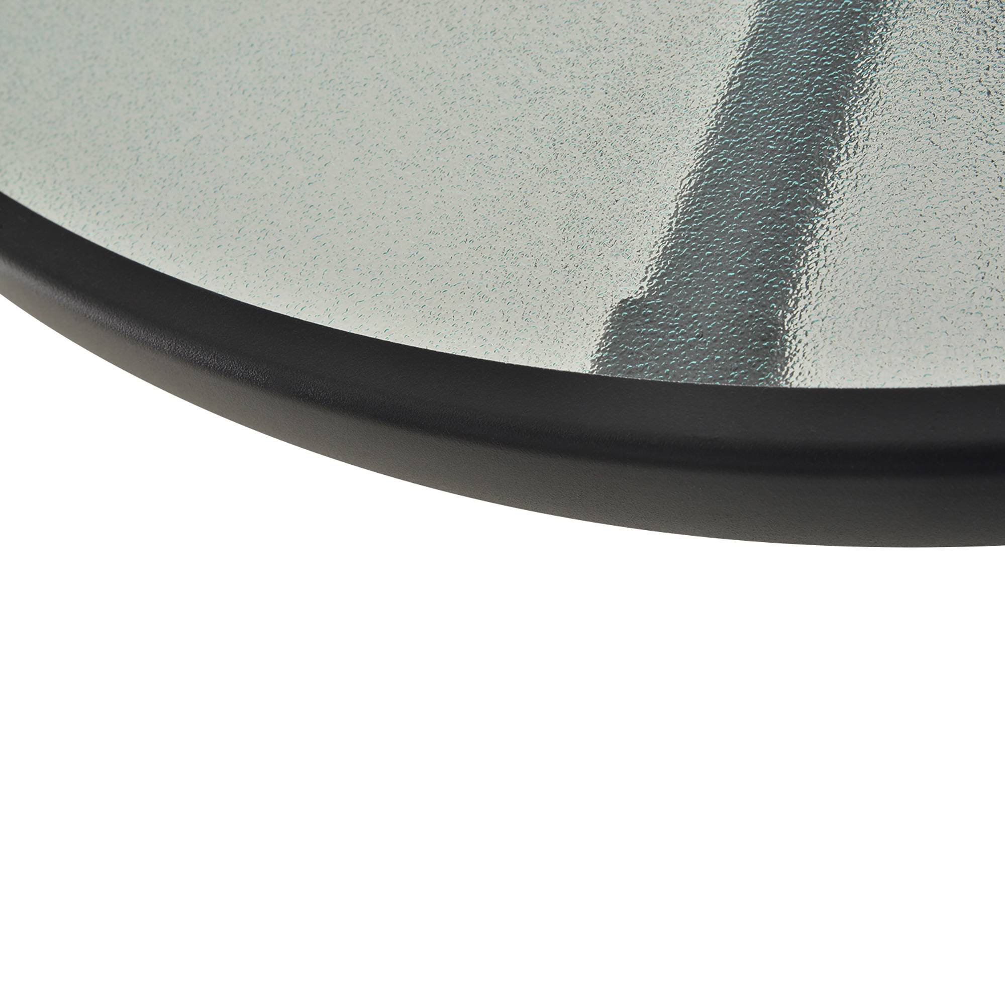 Table bistrot trou parasol Ø80cm verre trempé métal noir jardin ...
