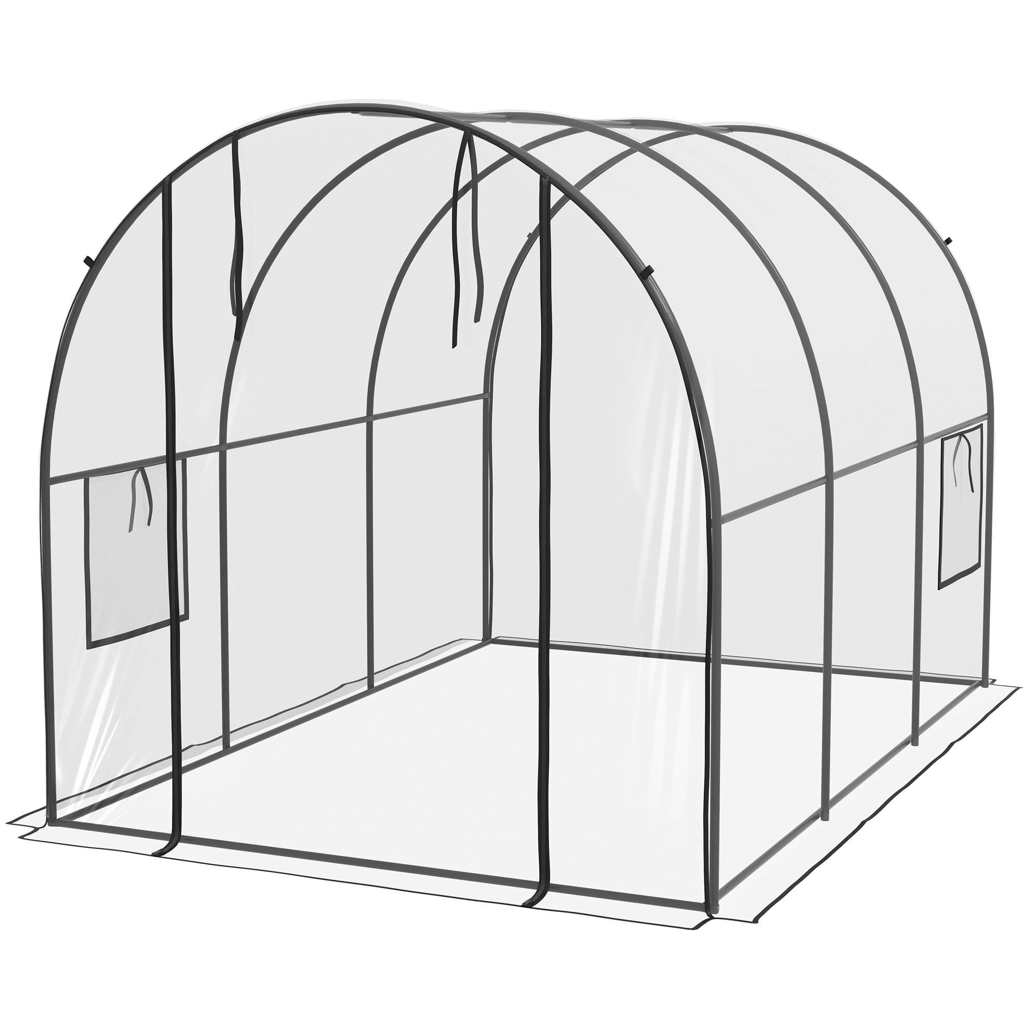 Serre de jardin tunnel en polyéthylène et acier transparent 300 x 200 x ...