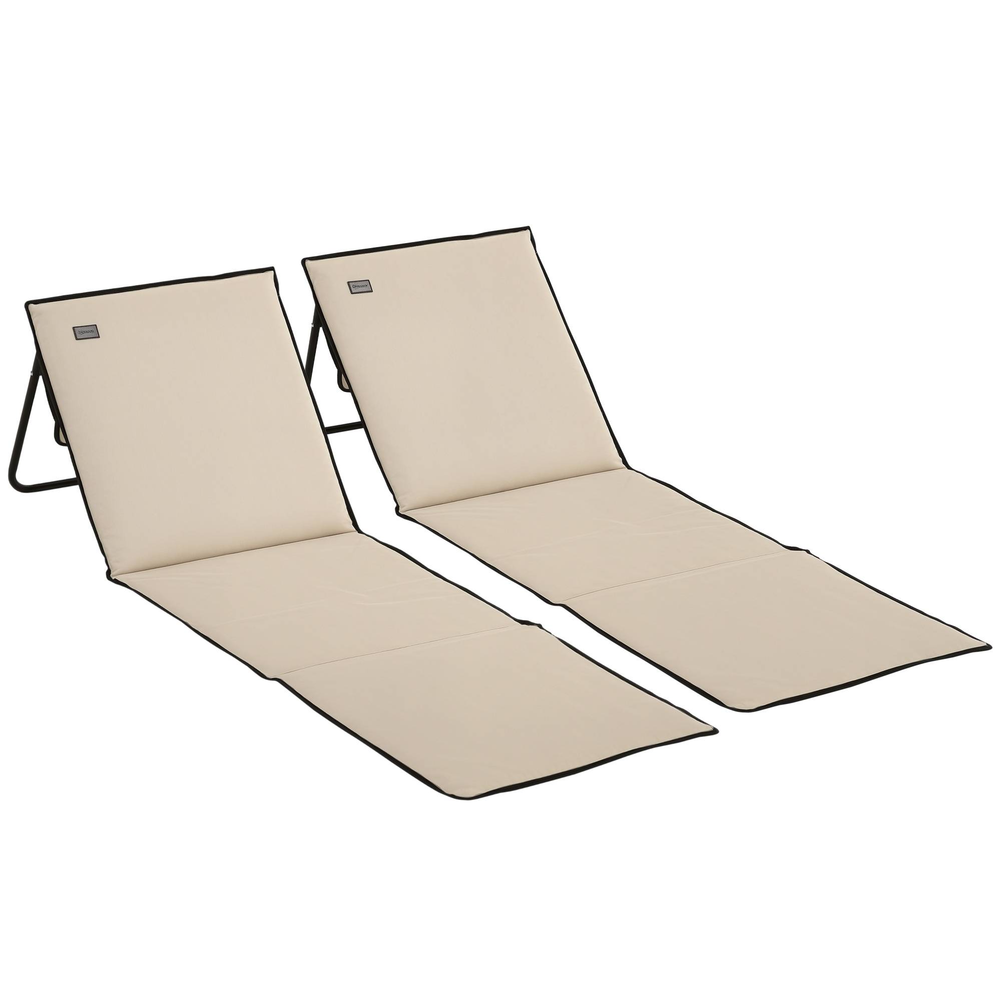 Lot de 2 tapis de plage rembourré dossier inclinable multi-positions ...