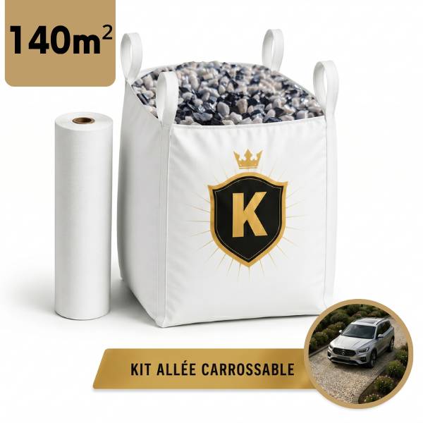 Kit allée carrossable Gravier Panda 8/12 - 140 m² - Gamm vert