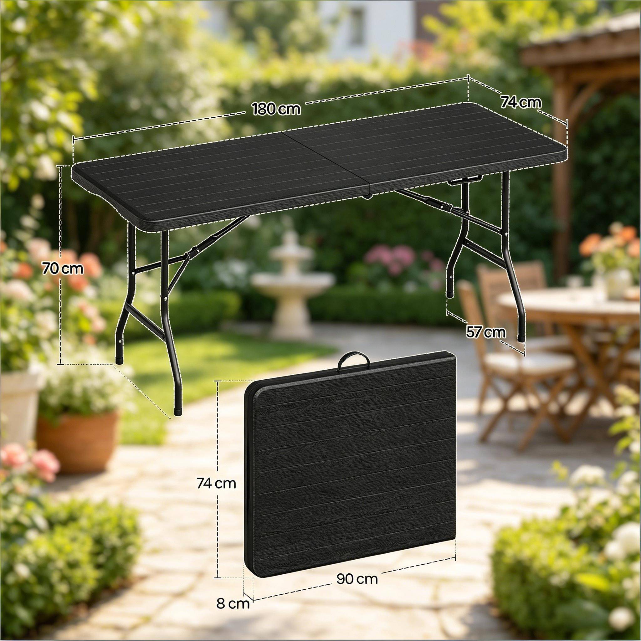 Table de repas design pliable plateau lisse, adaptée balcon et buffet ...