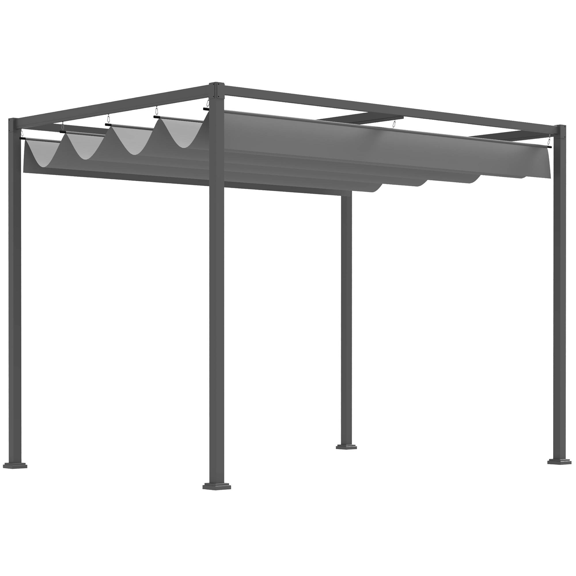 Pergola métal gris 298 x 213 x 221 cm - PANGIVO - Gamm vert